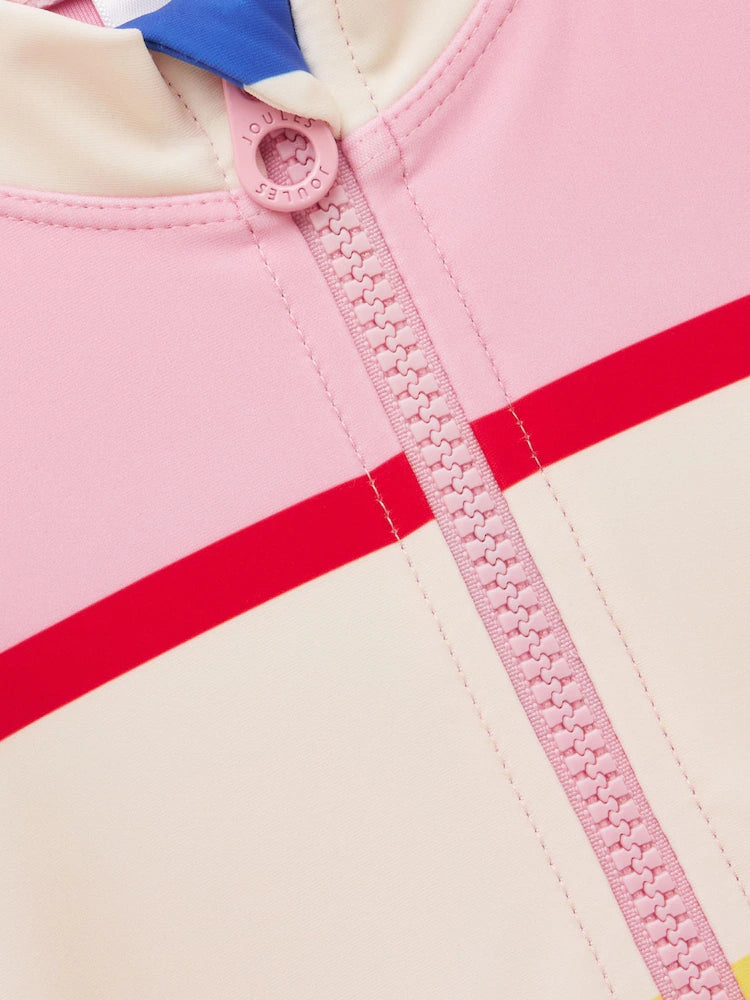 Joules Multi Strip Long Sleeve Girls Swimsuit in Multi Stripe – Surfari ...